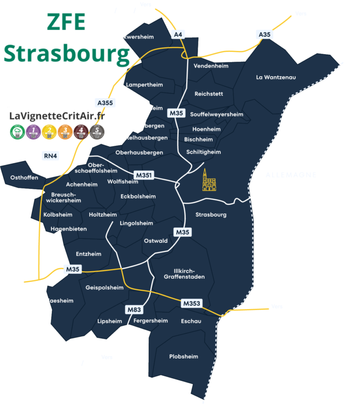 Zone ZFE Strasbourg 2024 : carte, dérogations, Pass, surprime Crit'Air