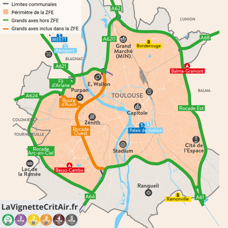 Carte ZFE Toulouse 2024 : périmètre et villes concernées